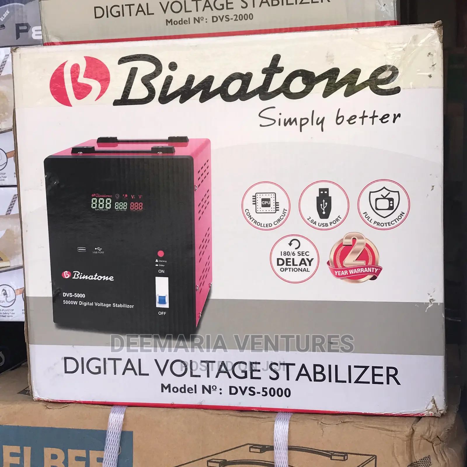 Binatone 5000W Digital Automatic Voltage Stabilizer Dvs-5000 in ...