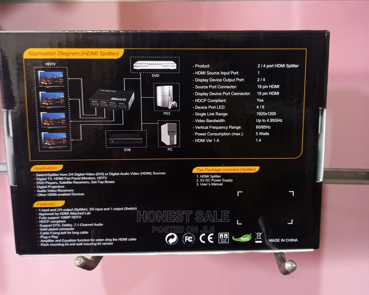 Hdmi One Input Four Output Hdmi Splitter In Madina Computer