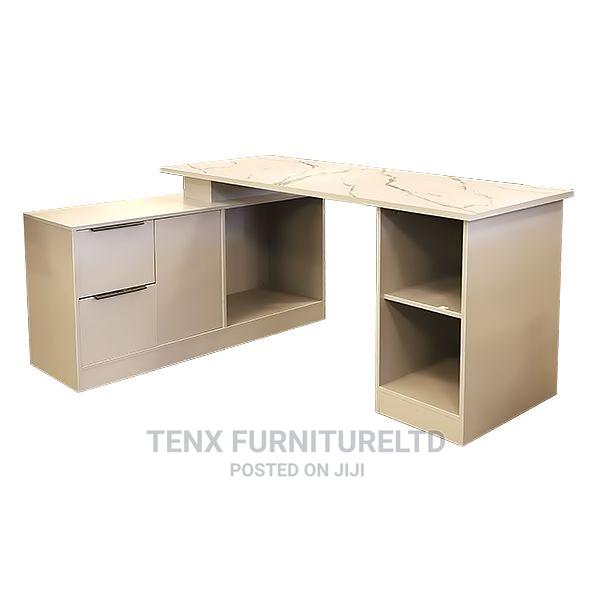 Computer Desk L Shape (Marble White and Black)Metal Handle in Accra ...