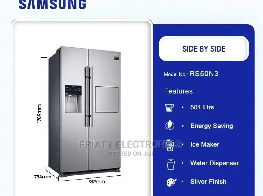 New Samsung 585l Side by Side RS50N3C13S8/GH Refrigerator. in Accra ...