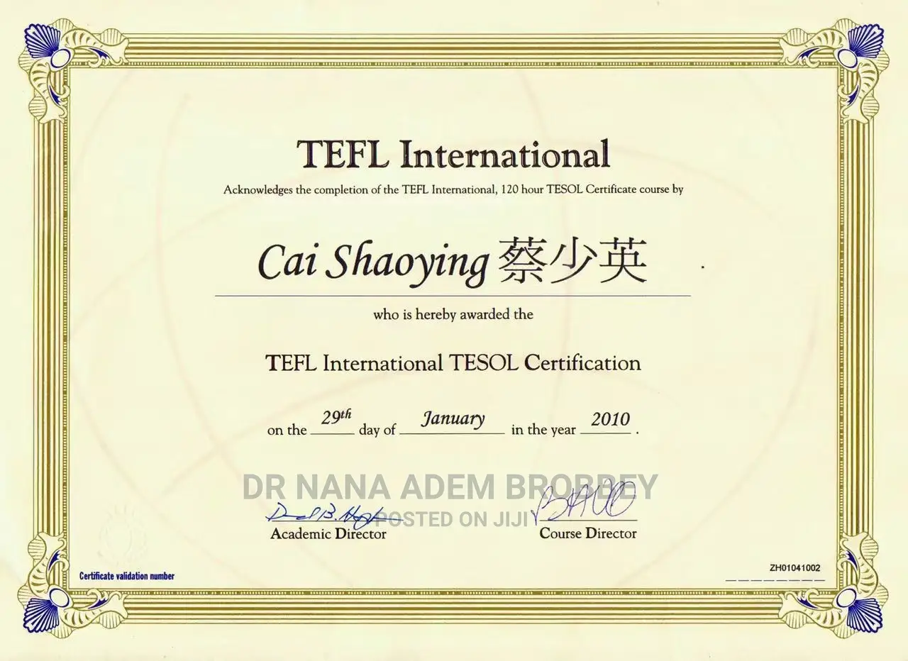 TEFL 120 Hours Certificate in Accra Metropolitan - Classes & Courses, Dr Nana Adem Brobbey ...