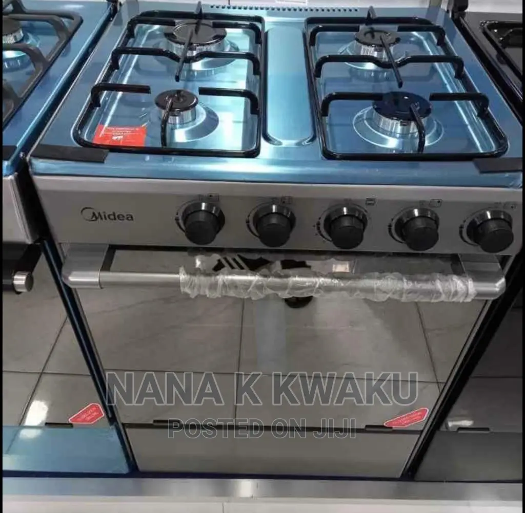 Silver Colour Midea 60x60 Burner Gas Cooker With Oven Grill in Accra ...