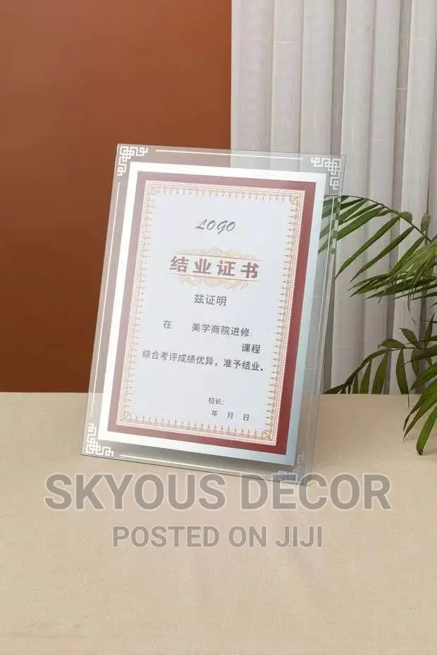 Crystal Wall Frame for Citation and Certificate in Accra Metropolitan ...