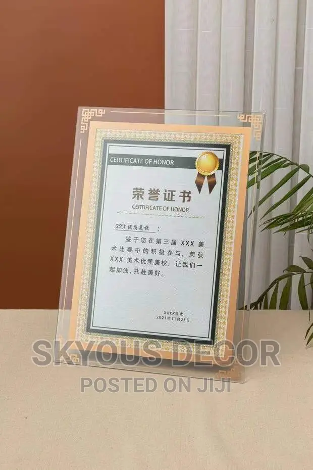 Crystal Glass Photo Frame for Citation Certificate in Accra ...