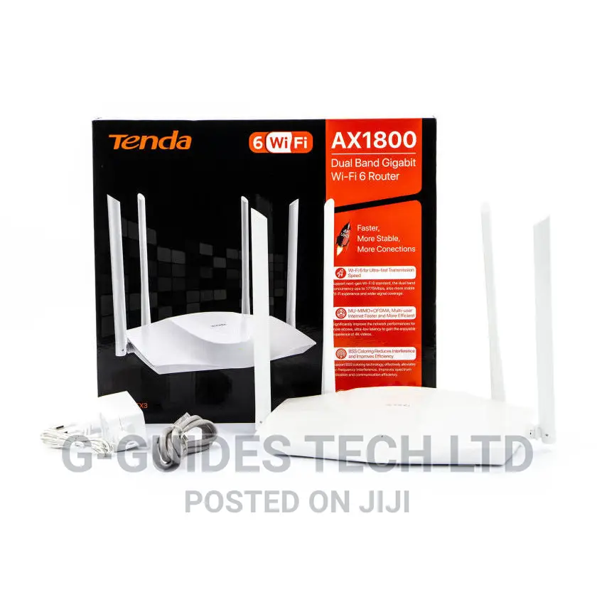 TENDA AX1800 Dual Band Gigabit Wi-Fi 6 Router in Madina - Networking ...