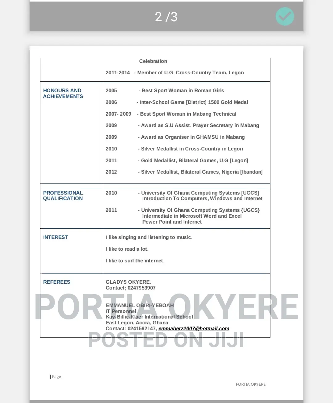 Clerical Administrative CV in Kumasi Metropolitan - Clerical ...