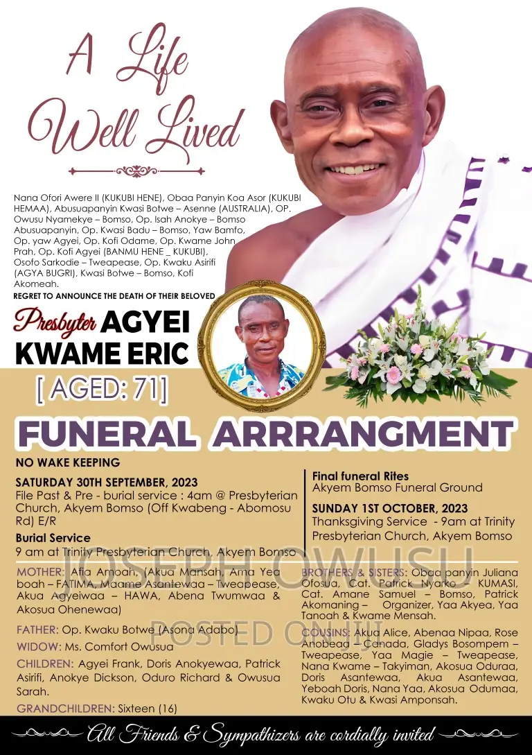 Funeral / Obituary Posters, Brochures And Souvenirs in Awoshie ...