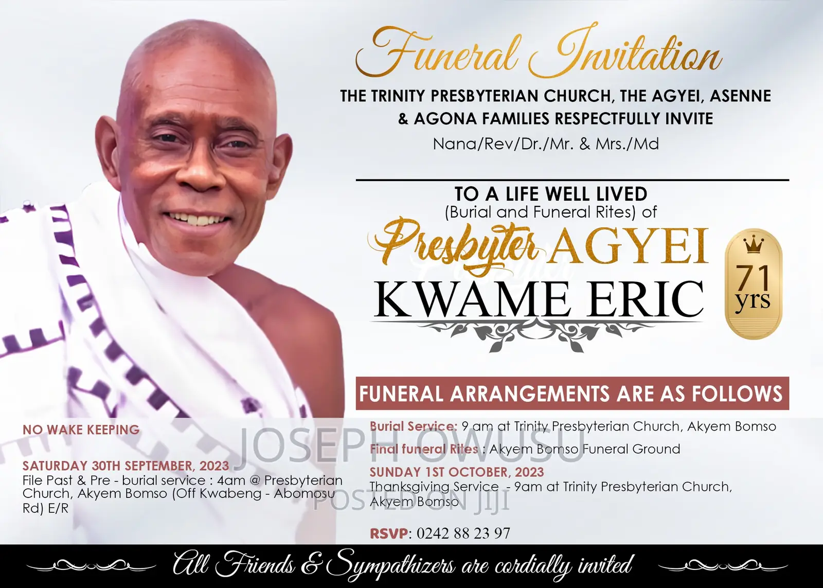 Funeral / Obituary Posters, Brochures And Souvenirs in Awoshie ...