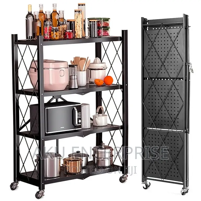 Heavy Duty Foldable Metal Rack Storage Shelving Unit Wheels in Accra ...