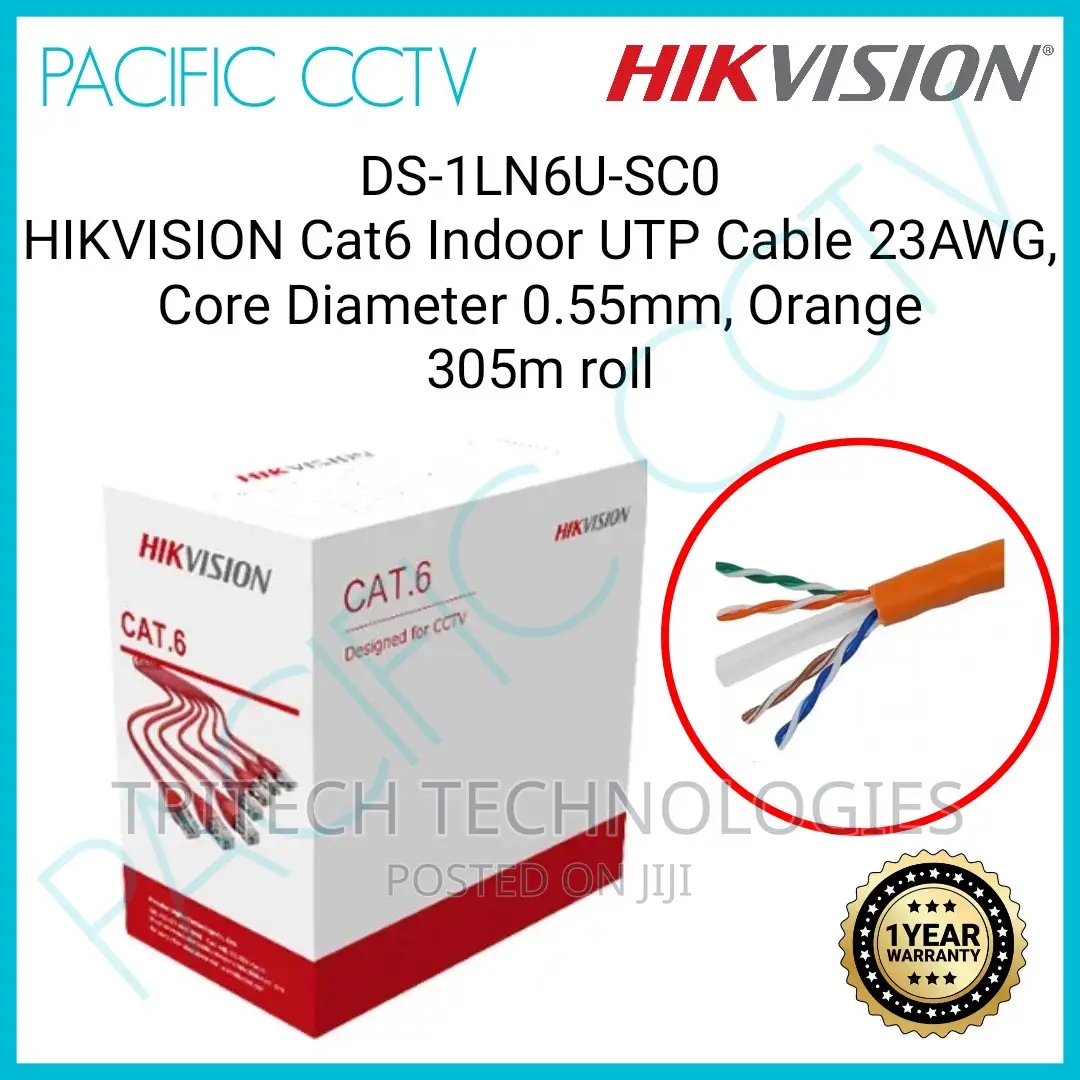 Hikvision Ds-1ln6u-Sco Cat6 Cable 305M Pure Copper (Orange) in Lapaz ...