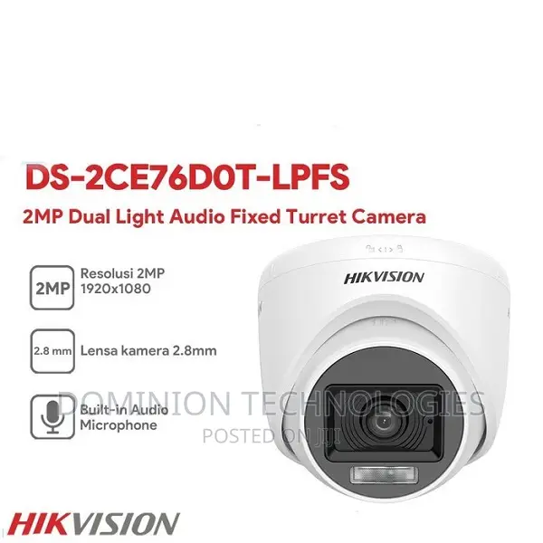 Hikvision Ds-2ce76d0t-LPFS 2mp Smart Hybrid Light Audio Dome in ...