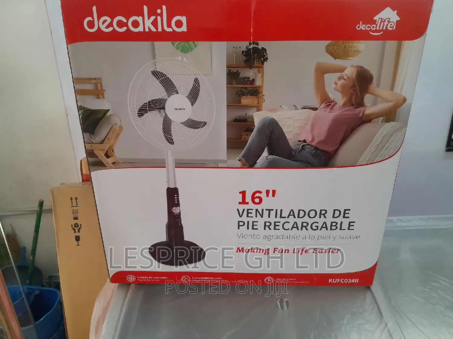 Long Lasting Decakila 16 Inch" Rechargeable Stand Fan in Osu - Home ...