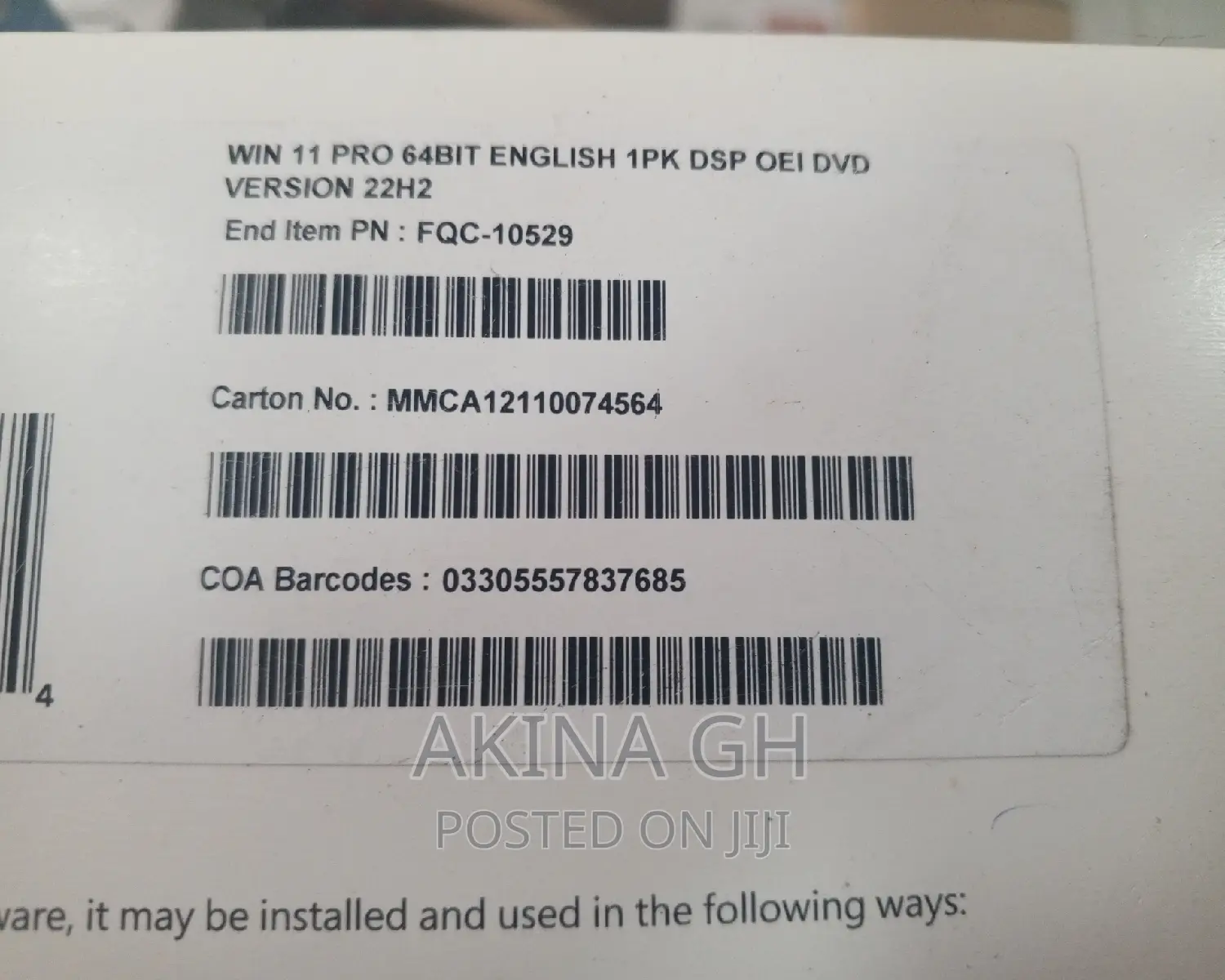 Windows 11 Pro 64BIT CD With License Key in Lapaz - Software, Akina Gh ...