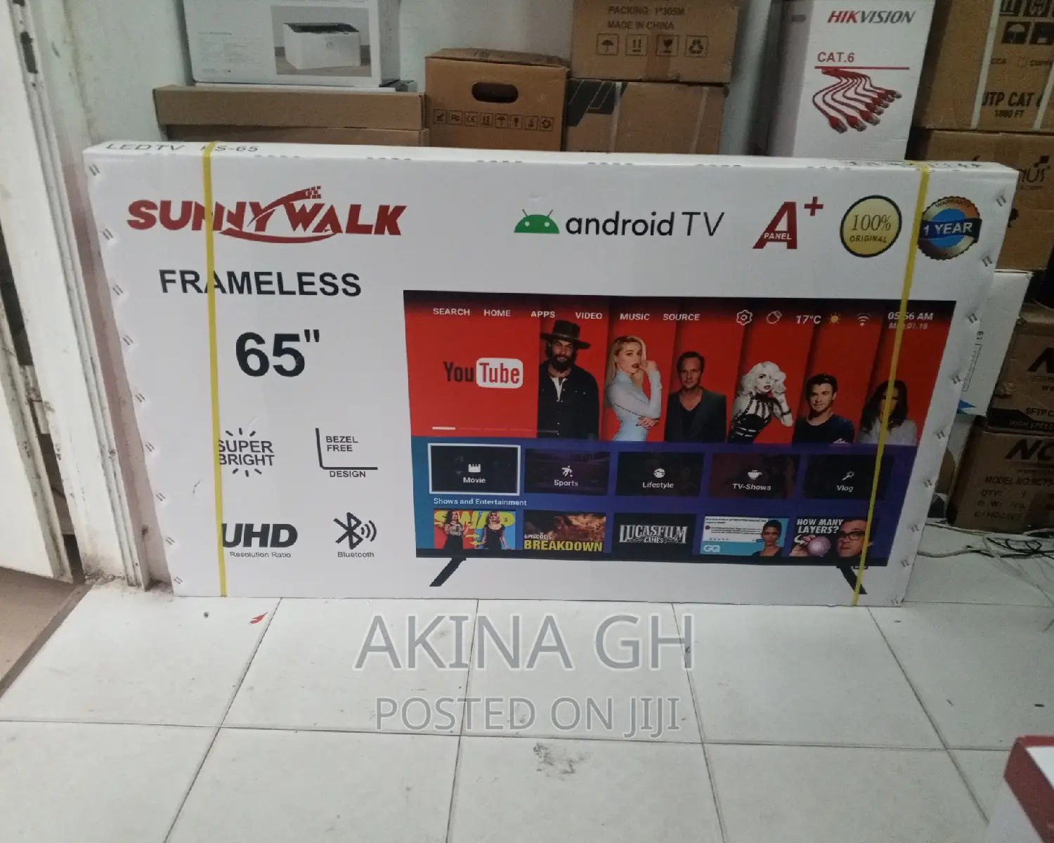 Sunny Walk 65 Inch Frameless Smart Android TV in Lapaz - TV & DVD ...
